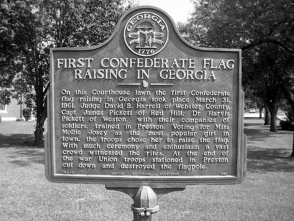 First 1st Confederate Flag Raising Marker in Georgia Preston Webster ...